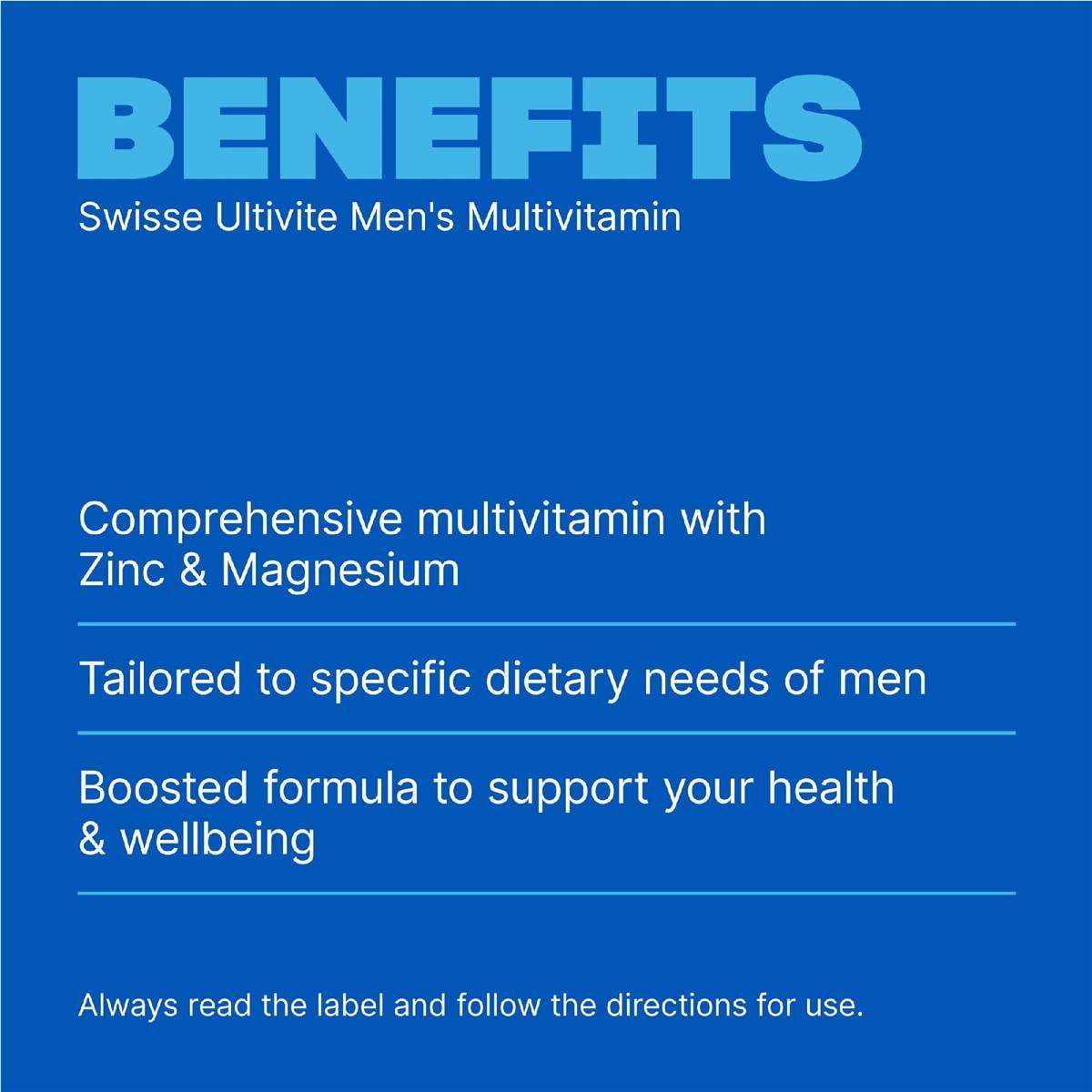 Swisse Ultivite Men's Multi Vitamin Tablets 60 Pack | Woolworths