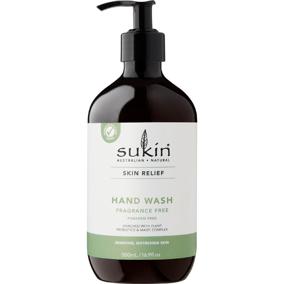 Sukin Skin Relief Hand Wash Fragrance Free Pump 500ml | Woolworths