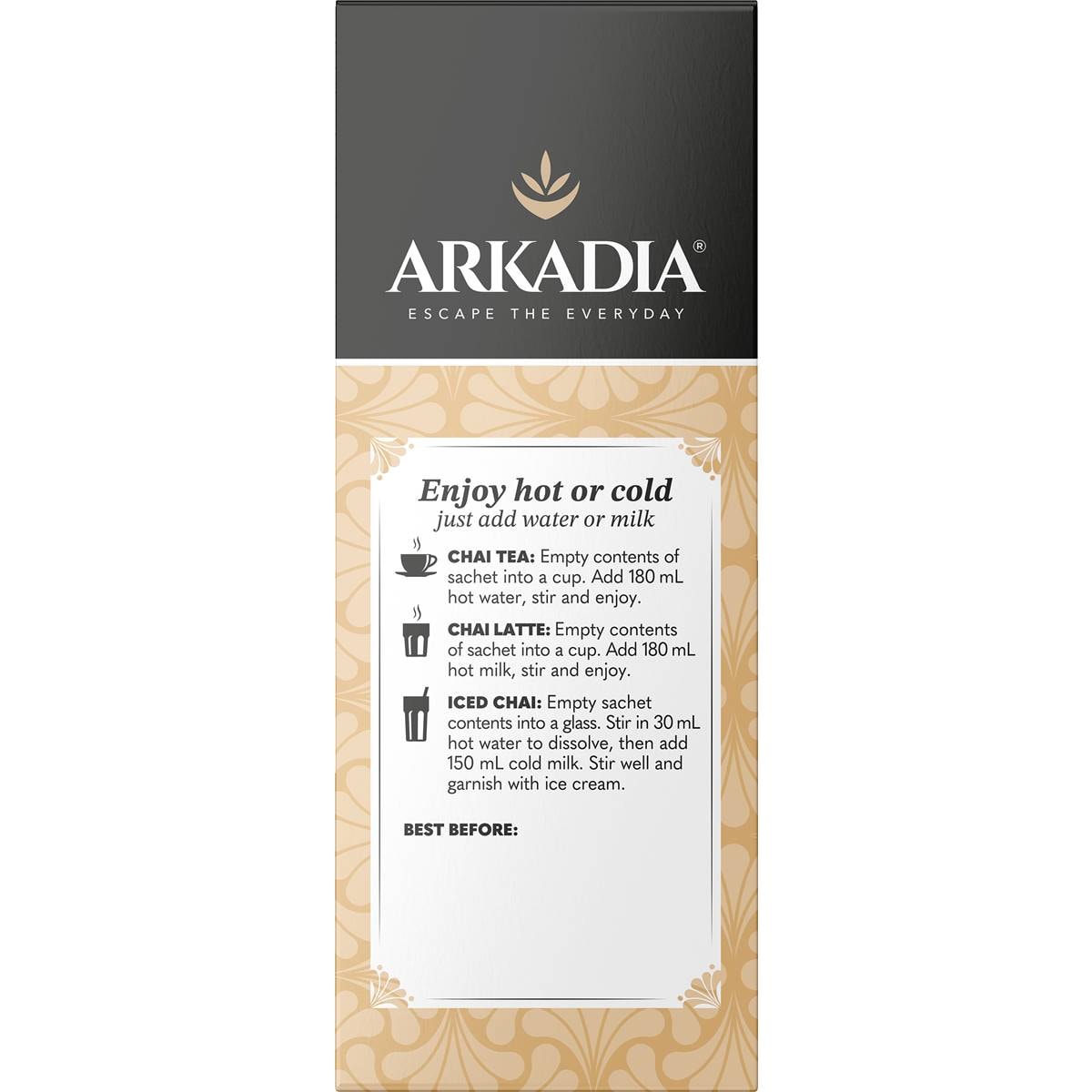 Arkadia Chai Tea Vanilla 8 Pack | Woolworths