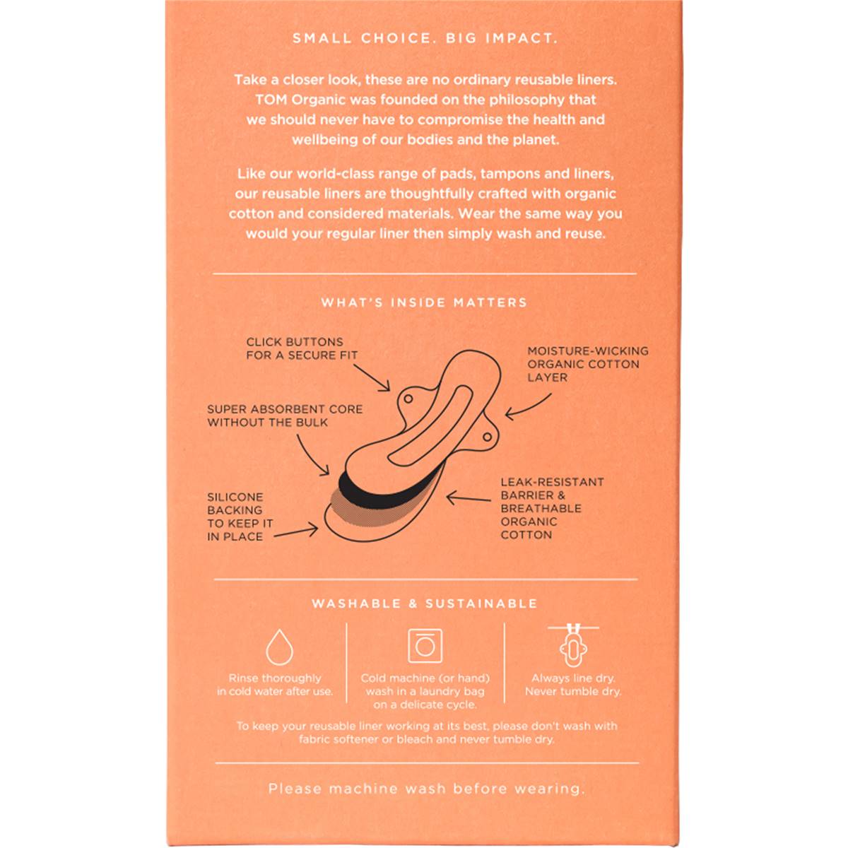 Tom Organic Reusable Liner Light Each | Woolworths