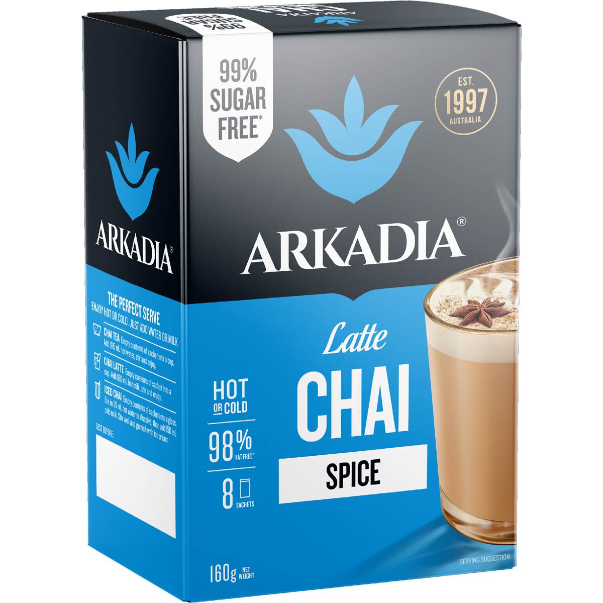 Arkadia Chai Spice Tea 99% Sugar Free 8 Pack | Woolworths