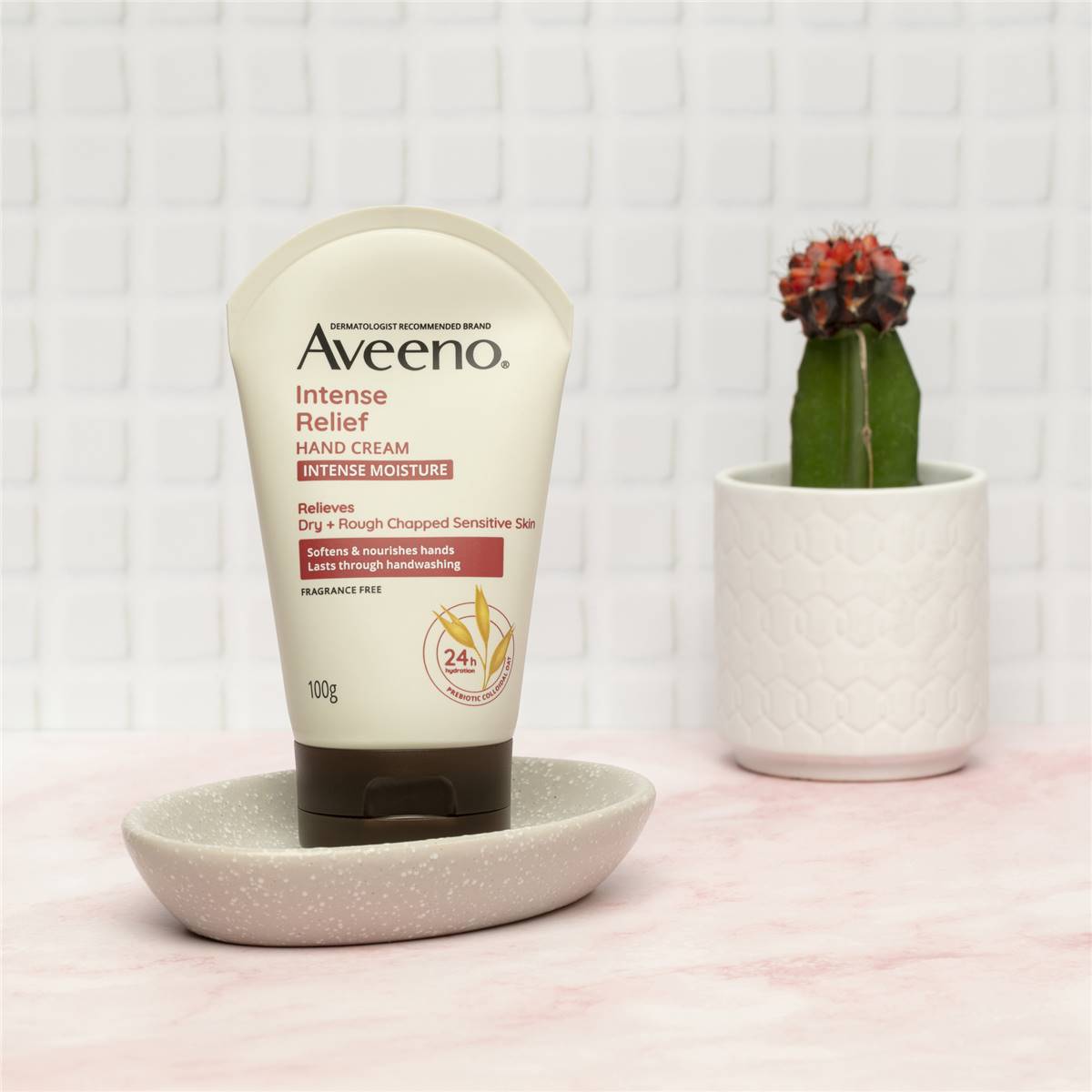 Aveeno Intense Relief Fragrance Free Hand Cream Dry Sensitive Skin 100g ...