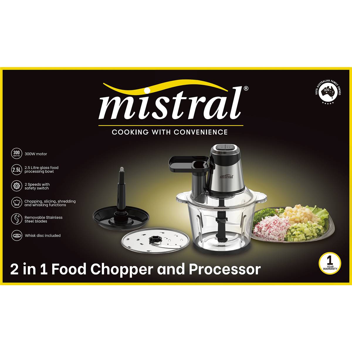 Mistral 2 In 1 Food Processor Chopper Each | Woolworths