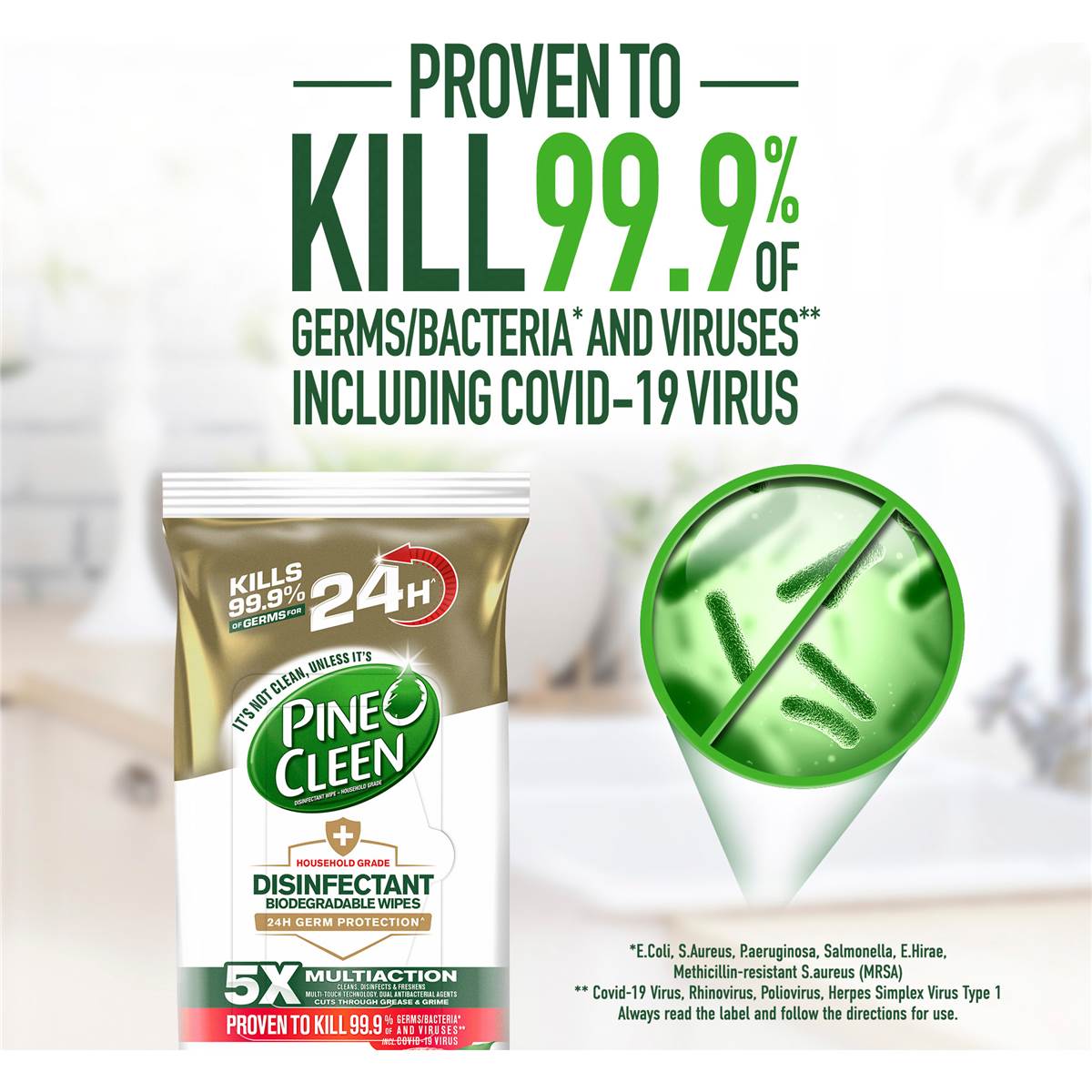 Pine O Cleen 24h Protection Mango Hibiscus Disinfectant Cleaning Wipes ...