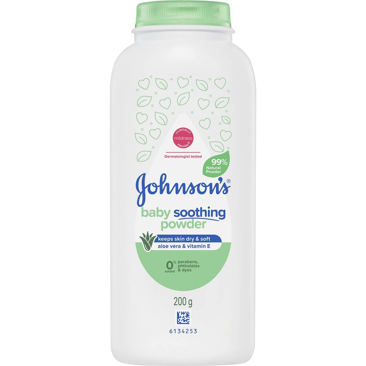 Johnson's Baby Pure Cornstarch Aloe Vit E Moisture Absorb Baby Powder ...