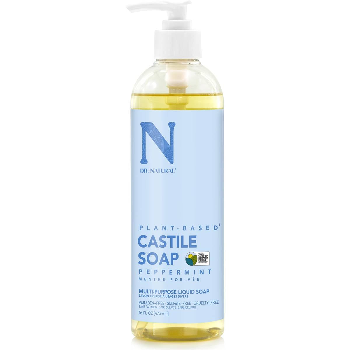 Dr Natural Castile Liquid Soap Peppermint 473ml | Woolworths
