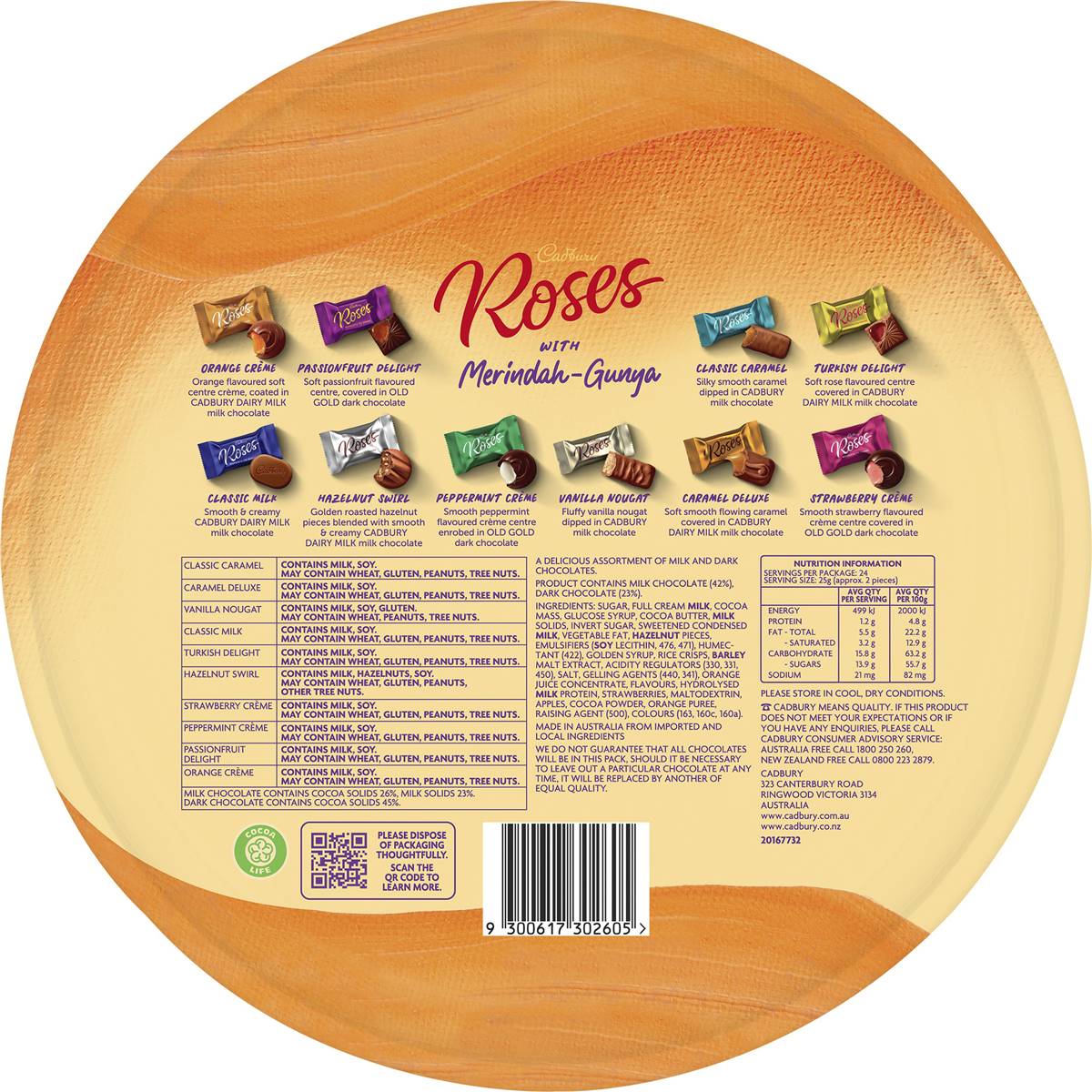 Cadbury Roses Tin 600g | Woolworths