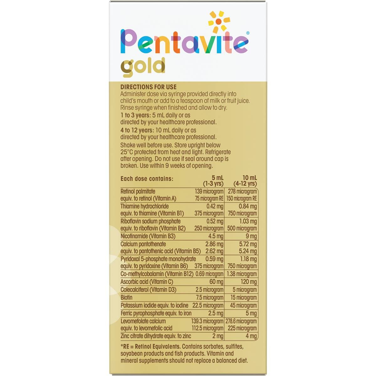 Pentavite Multivitamin + Iron Gold Kids Liquid Watermelon 200ml ...