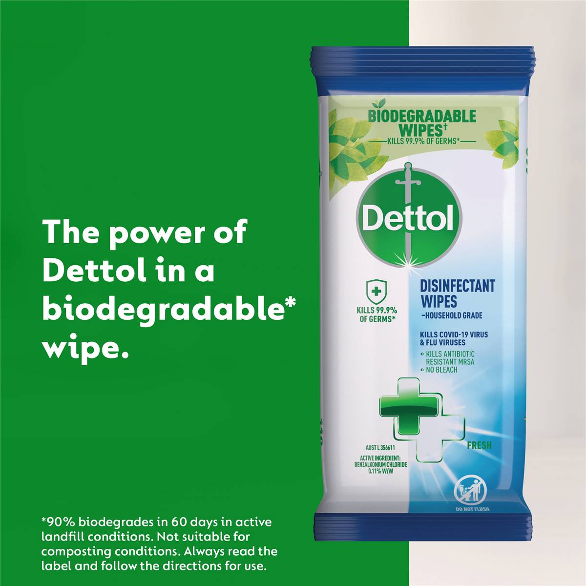 Dettol Multipurpose Disinfectant Cleaning Wipes Fresh 220 Pack | Woolworths