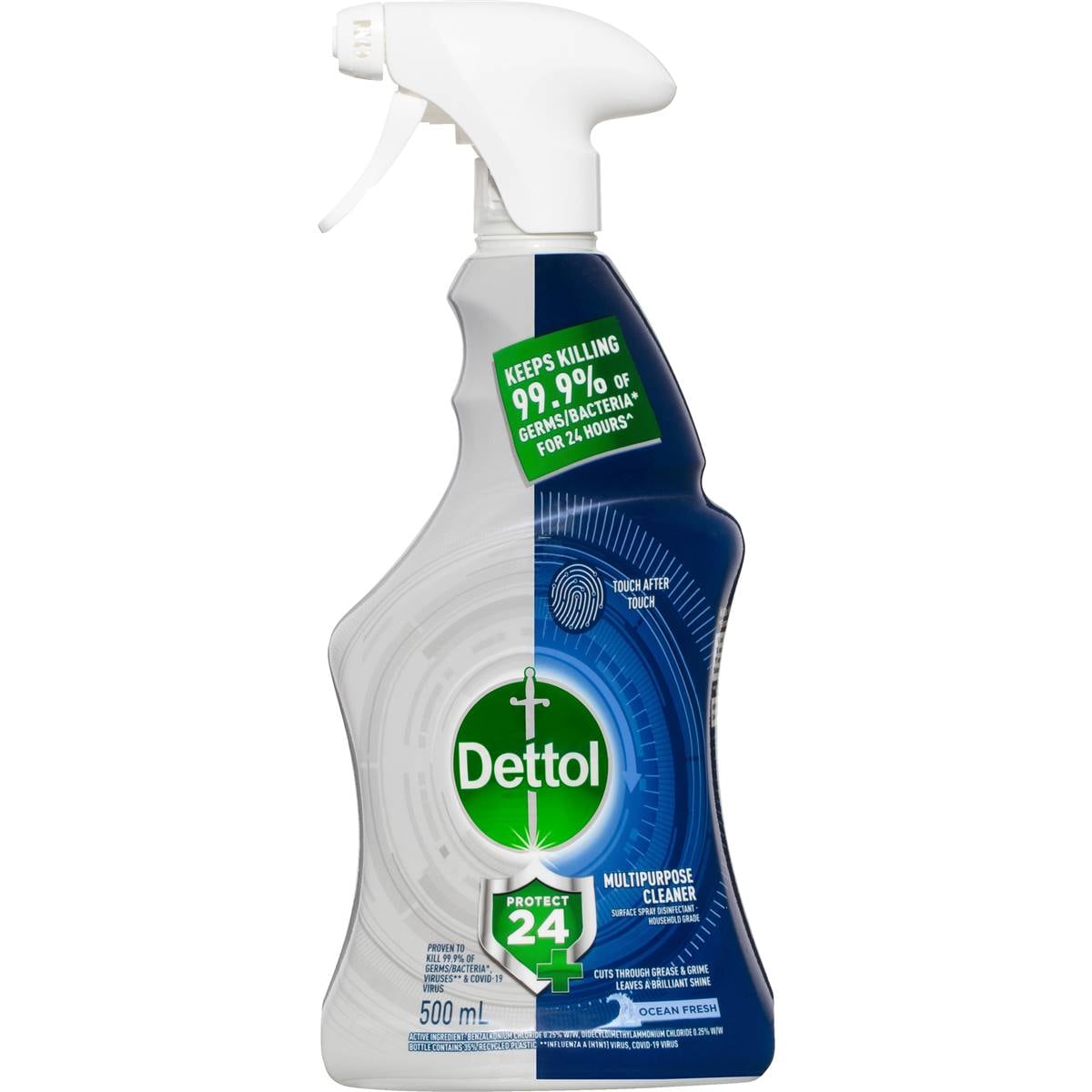 Dettol Protect 24 Hour Multipurpose Cleaning Spray Ocean Fresh 500ml ...