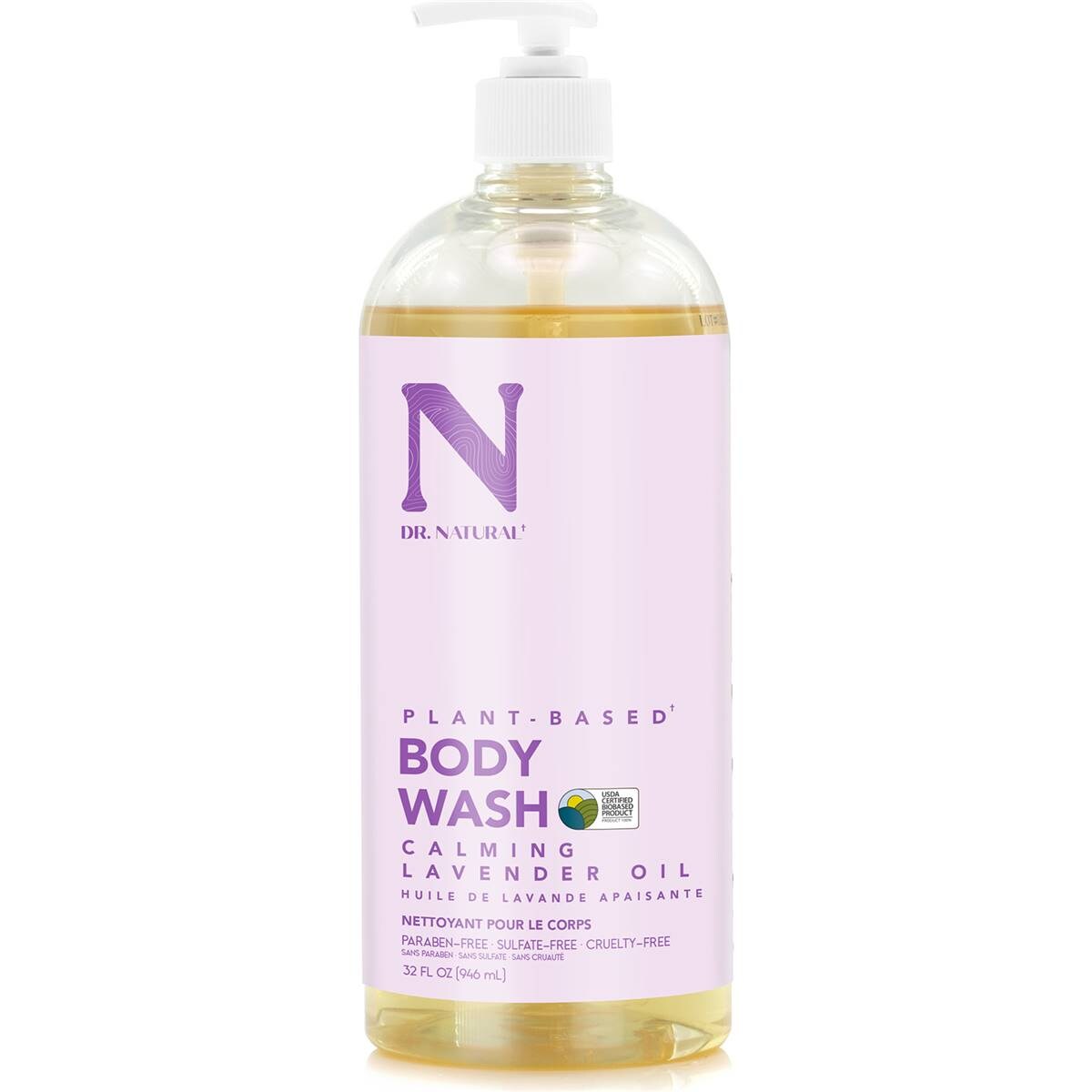 Dr Natural Plant Based Body Wash Calming Lavender Oil Pump 946ml ...