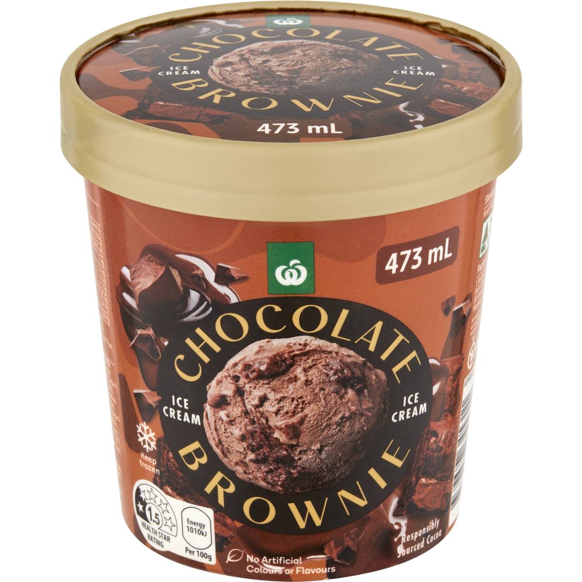 Woolworths Chocolate Brownie Ice Cream 473ml | Woolworths