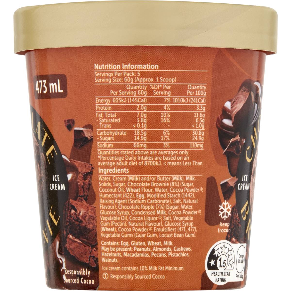 Woolworths Chocolate Brownie Ice Cream 473ml | Woolworths