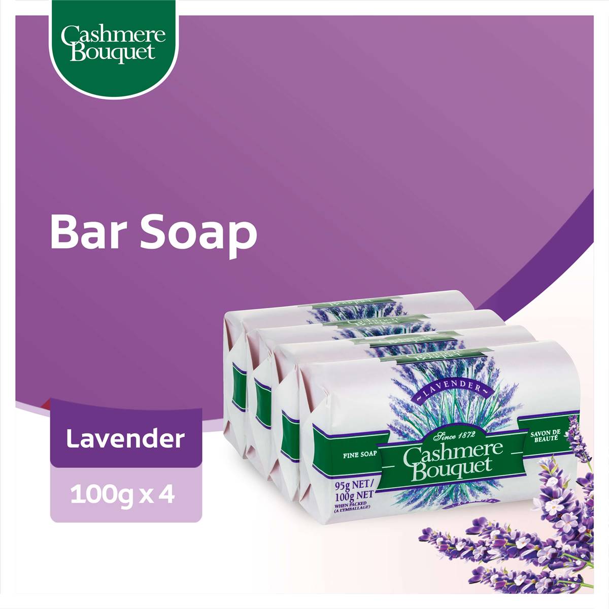 Cashmere Bouquet Bar Soap Lavender 100g X4 Pack | Woolworths