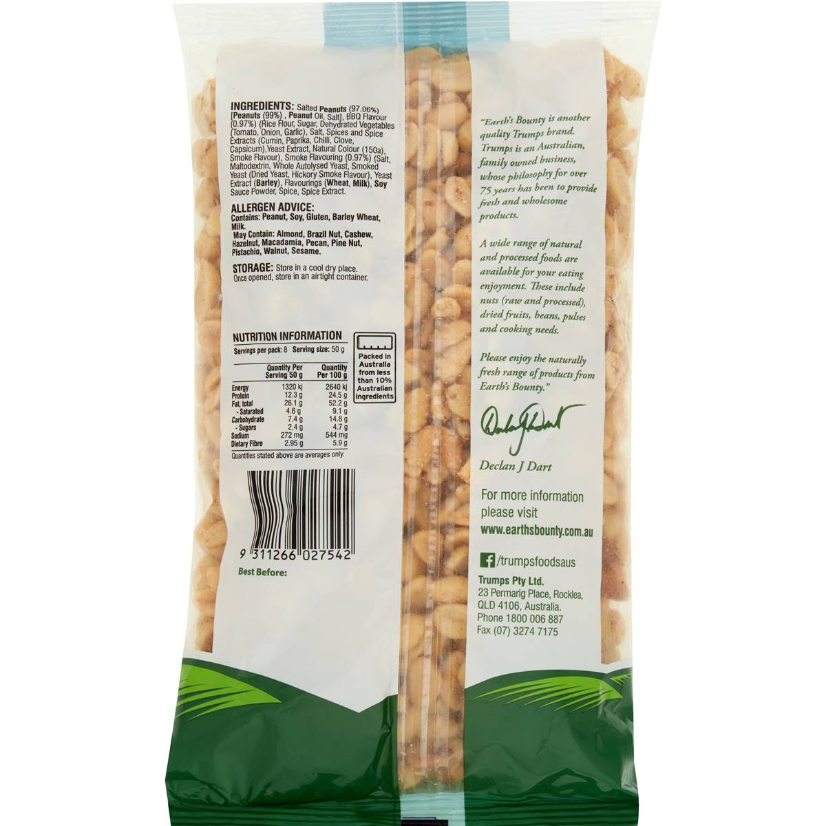 Earth's Bounty Smokey Bbq Peanuts 400g | Woolworths