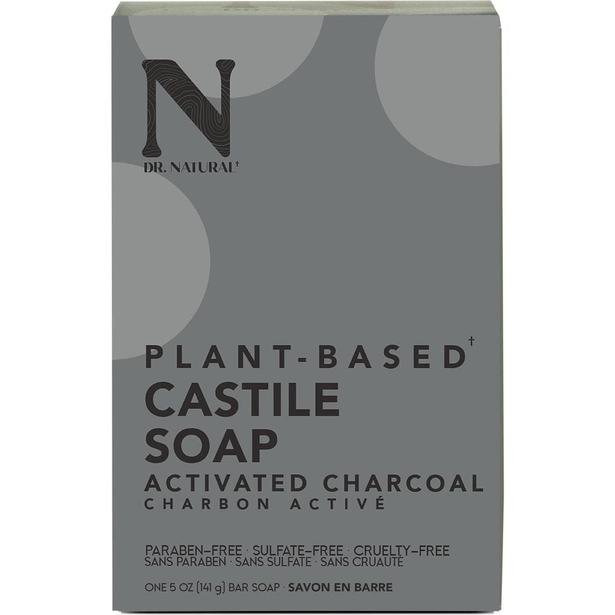 Dr Natural Castile Bar Soap Activated Charcoal 141g | Woolworths