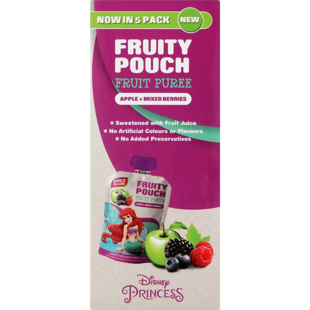 Snacktacular Fruit Pouch Apple & Mixed Berries Puree 90g X 5 Pack ...