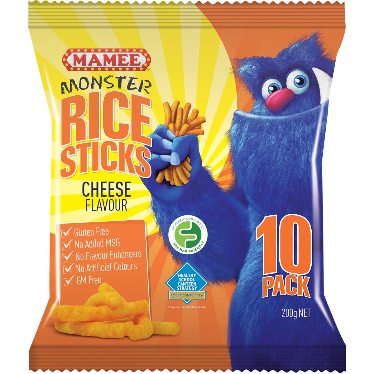 Mamee Rice Snacks Sticks Cheese Flavour 200g | Woolworths