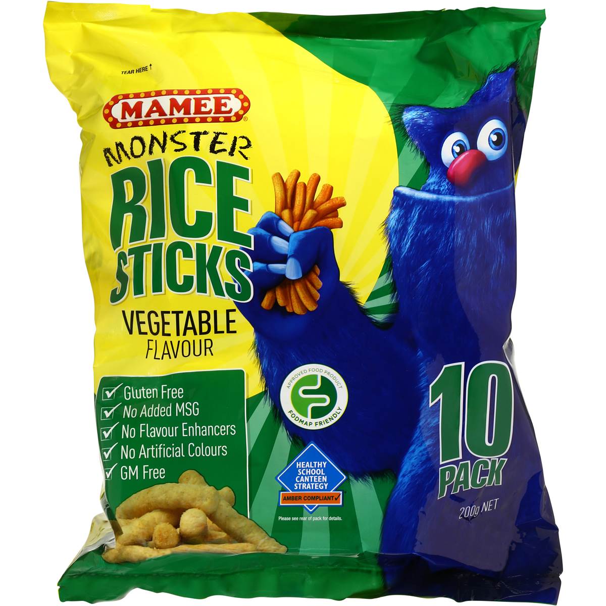 Mamee Rice Snacks Sticks Vegetable Flavour 200g | Woolworths