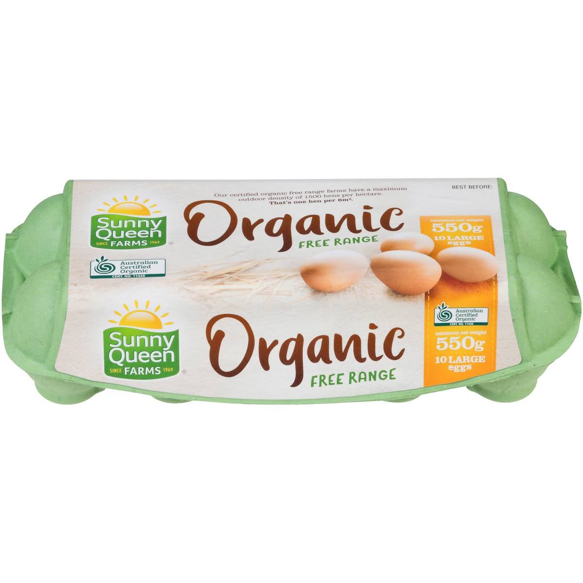 Sunny Queen 10 Organic Free Range Eggs 550g | Woolworths