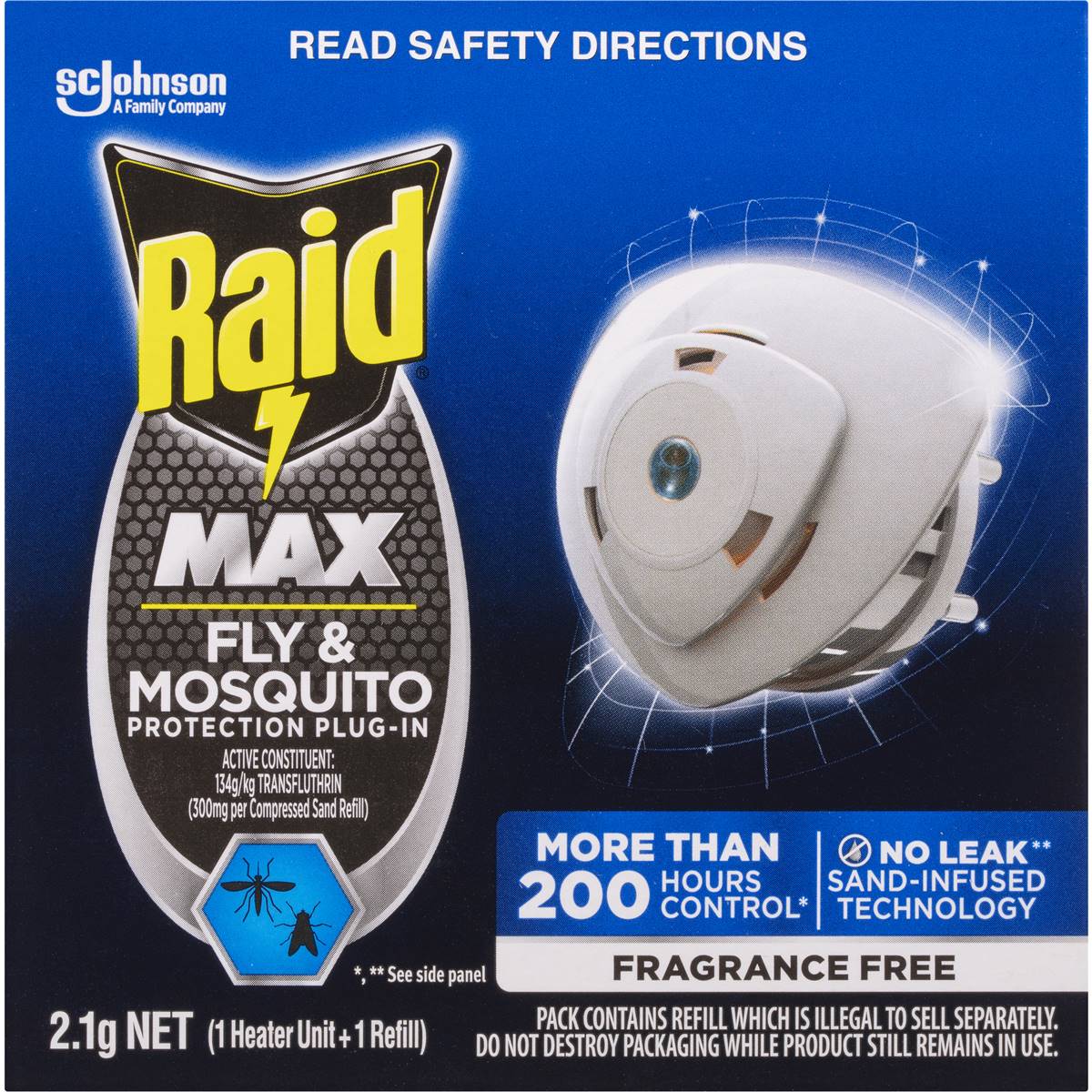 Raid Max Pest Fly & Mosquito Insect Protection Plug-in Each | Woolworths