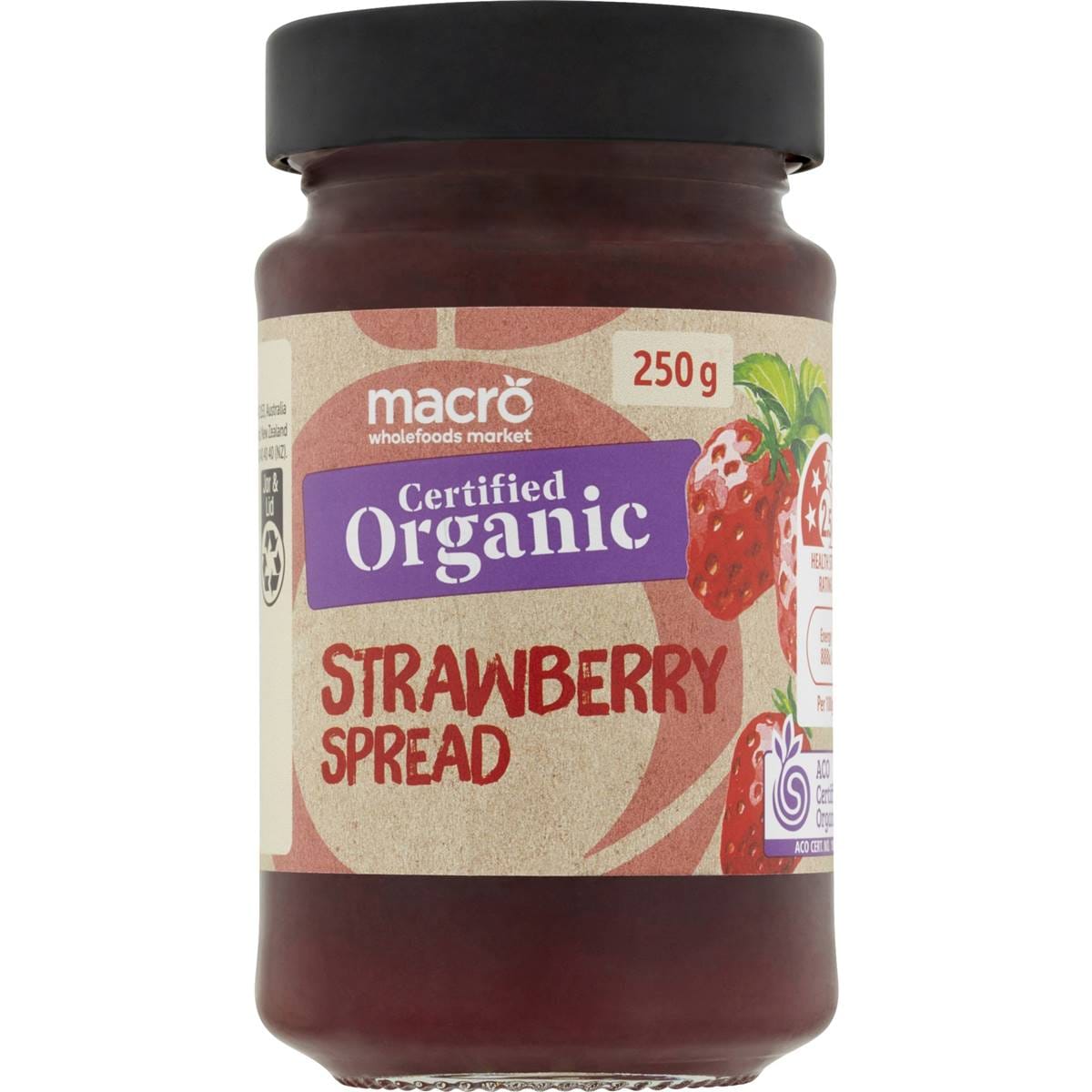 Macro Organic Strawberry Spread Jam 250G | Woolworths