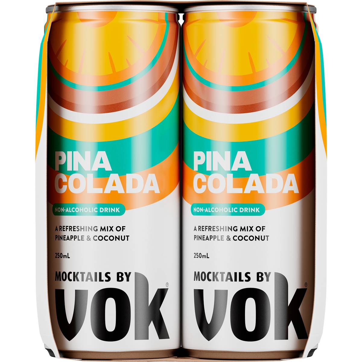 Vok Pina Colada Mocktail Cans 250ml X 4 Pack | Woolworths