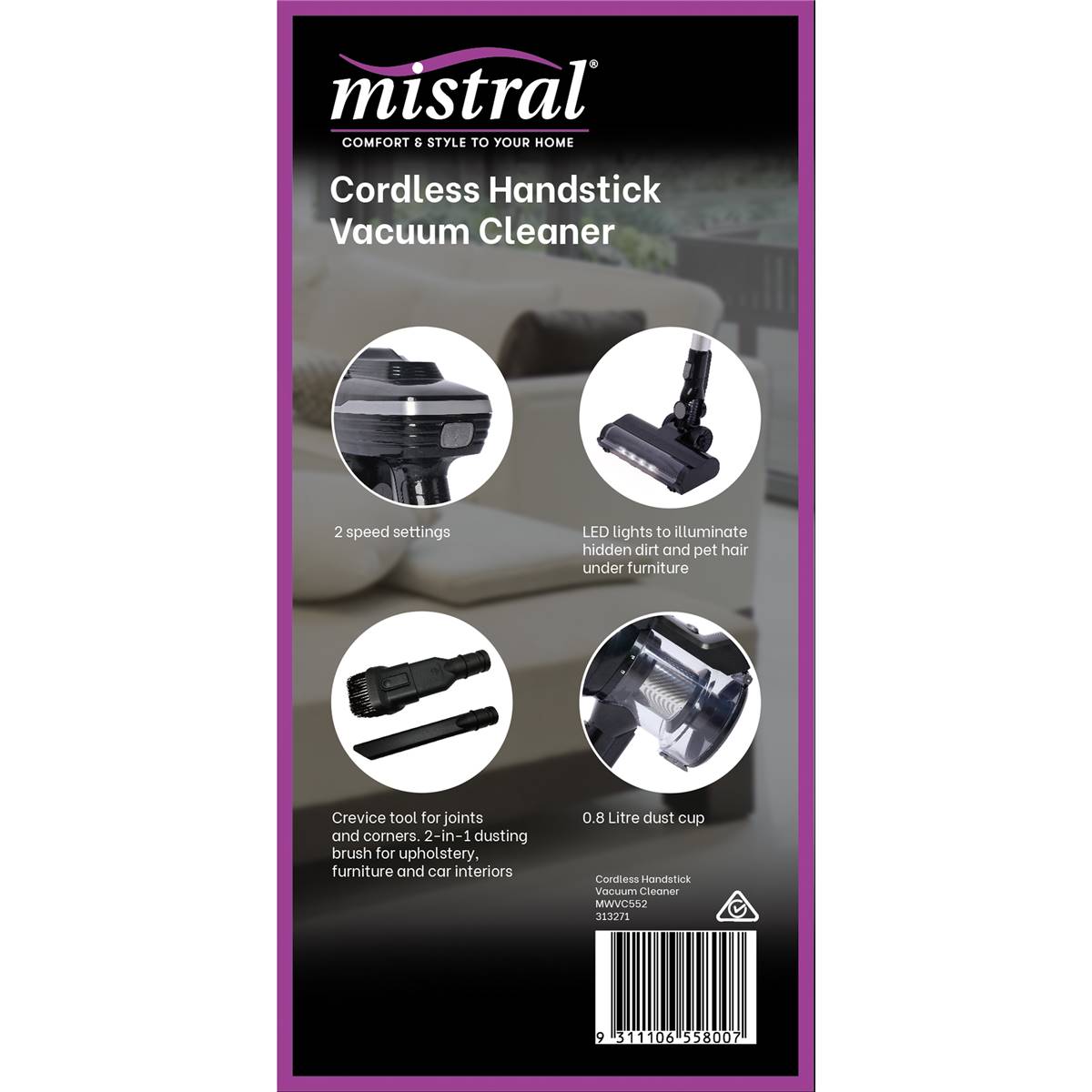 Mistral Cordless Handstick Vacuum Cleaner Each | Woolworths