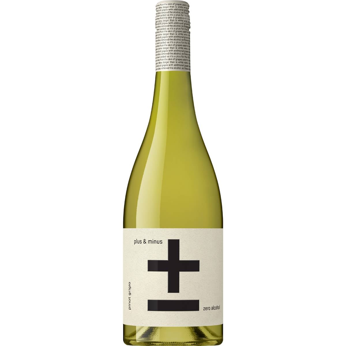 Plus & Minus Zero Alcohol Wine Pinot Grigio 750ml | Woolworths