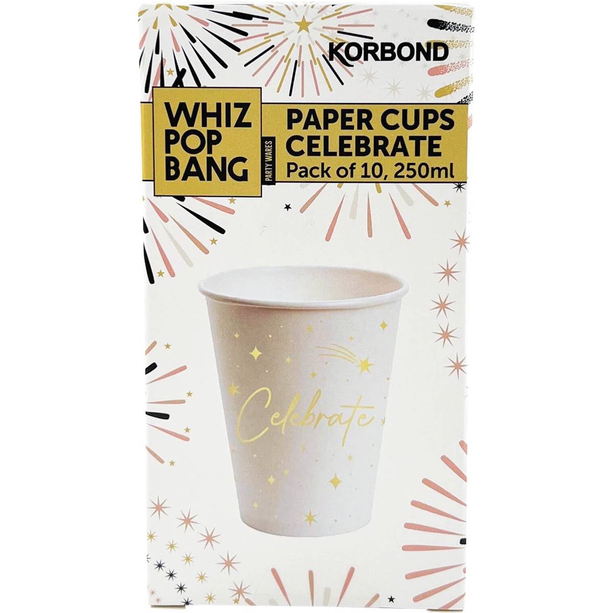 Whiz Pop Bang Paper Cups White 10 Pack | Woolworths