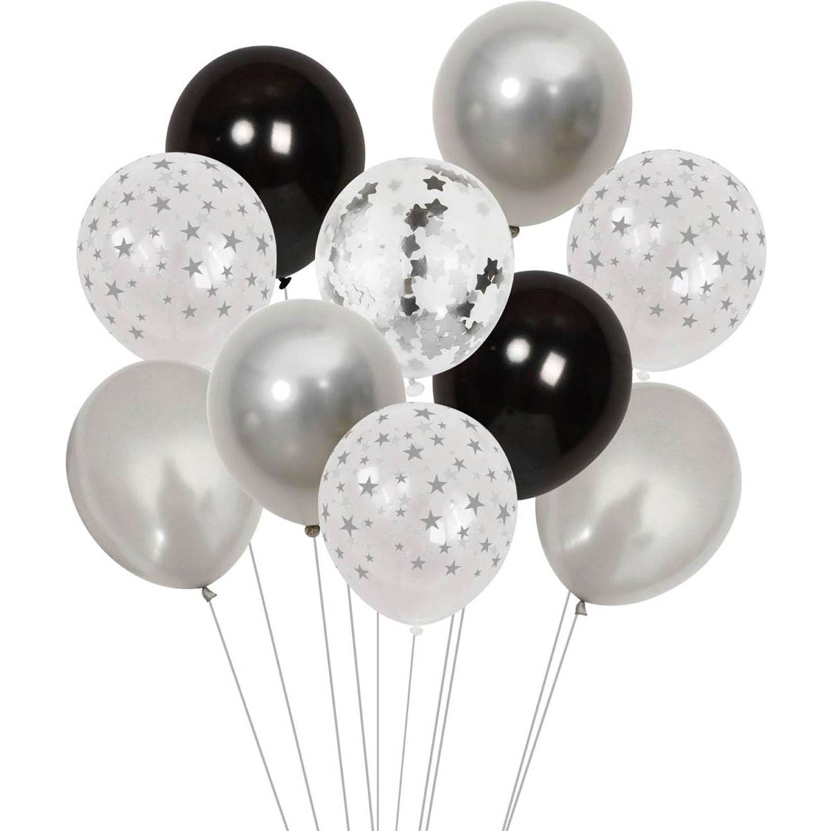 Whiz Pop Bang Balloons Silver 10 Pack | Woolworths