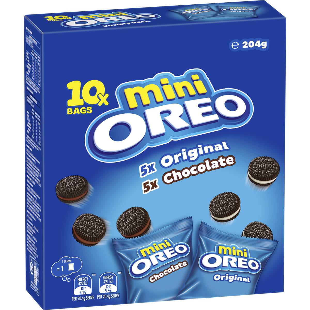 Oreo Chocolate And Original Mini Mixed Cookies Multipack 204g | Woolworths