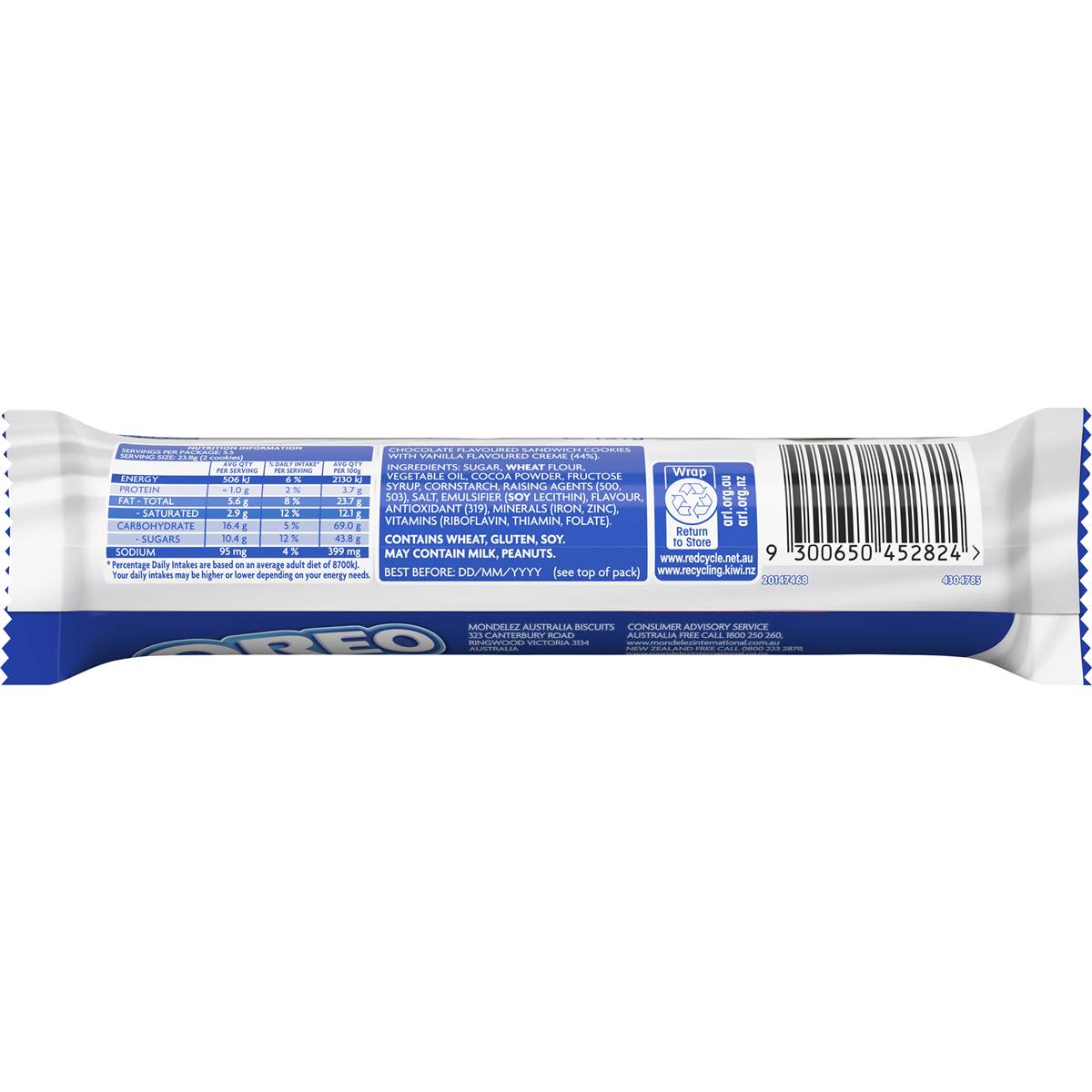 Oreo Double Stuff Cookies 131g Woolworths