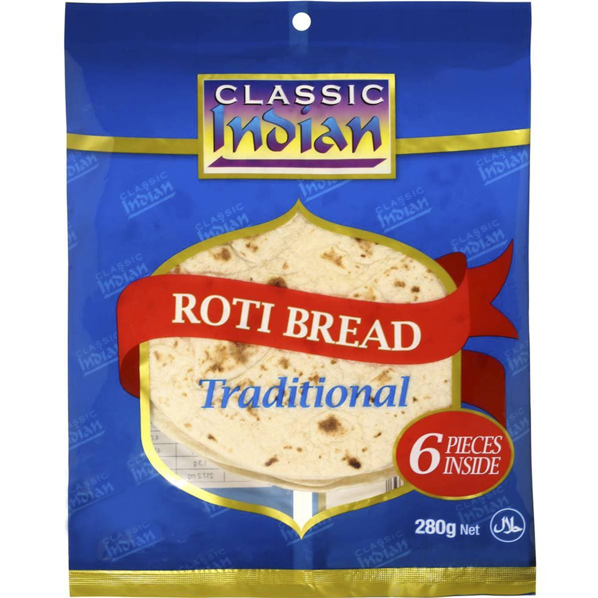 Classic Indian Bread Roti Plain 280g | Woolworths