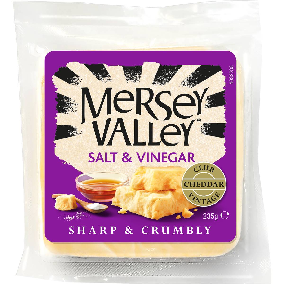 Mersey Valley Salt & Vinegar Cheddar Cheese Block 235g | Woolworths
