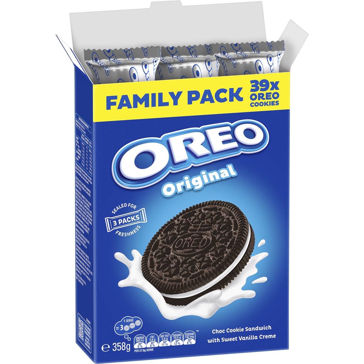 Oreo Original Cookies Family Pack 358g | Woolworths