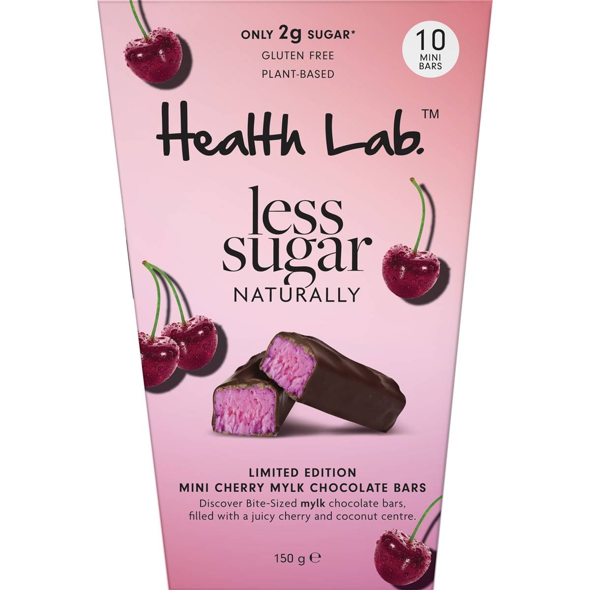 Health Lab Less Sugar Naturally Mini Cherry Mylk Chocolate Bars 150g ...