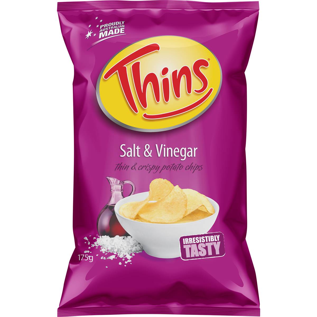 Thins Chips Share Pack Salt & Vinegar 175g | Woolworths