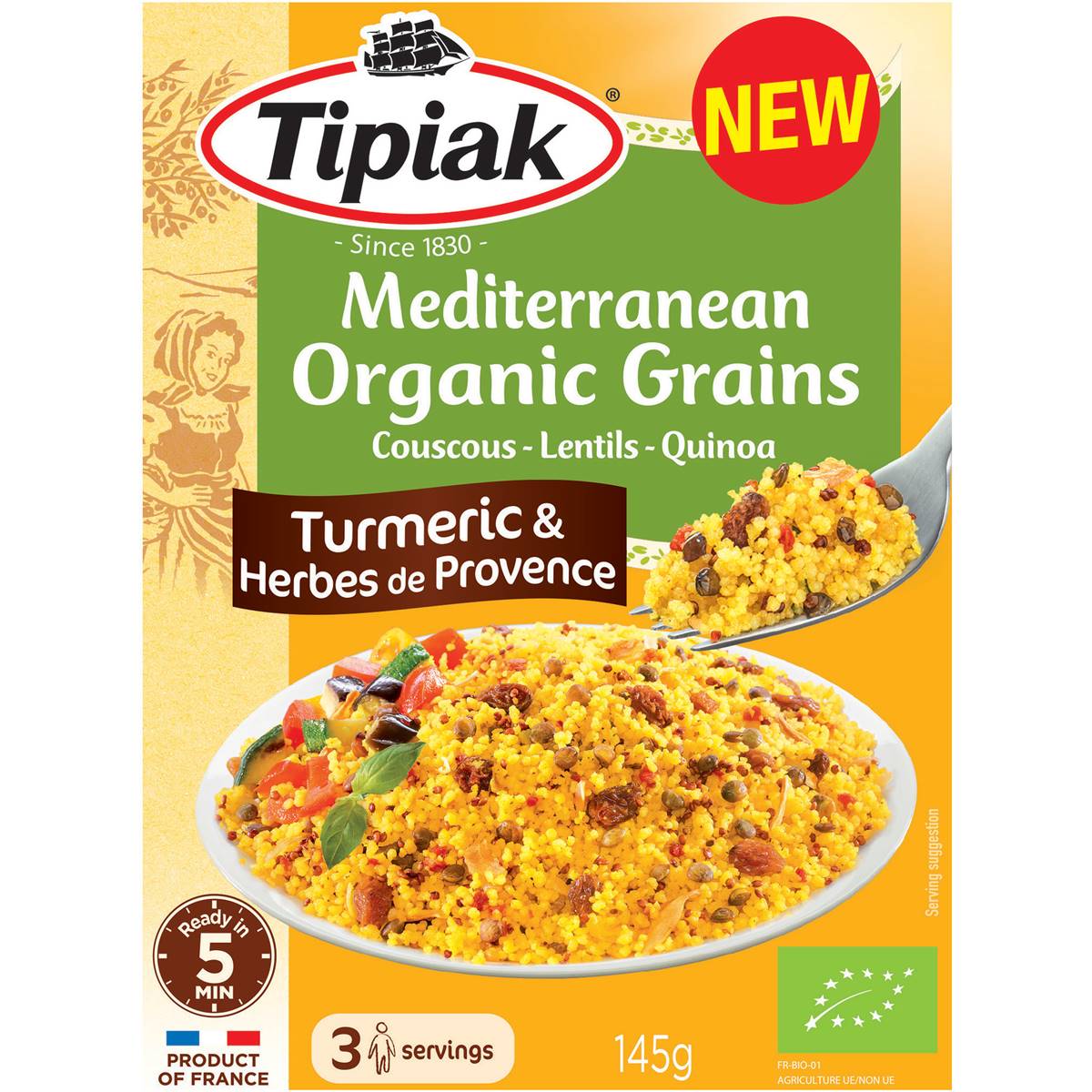 Tipiak Mediterranean Grains Turmeric & Herbs 145g | Woolworths