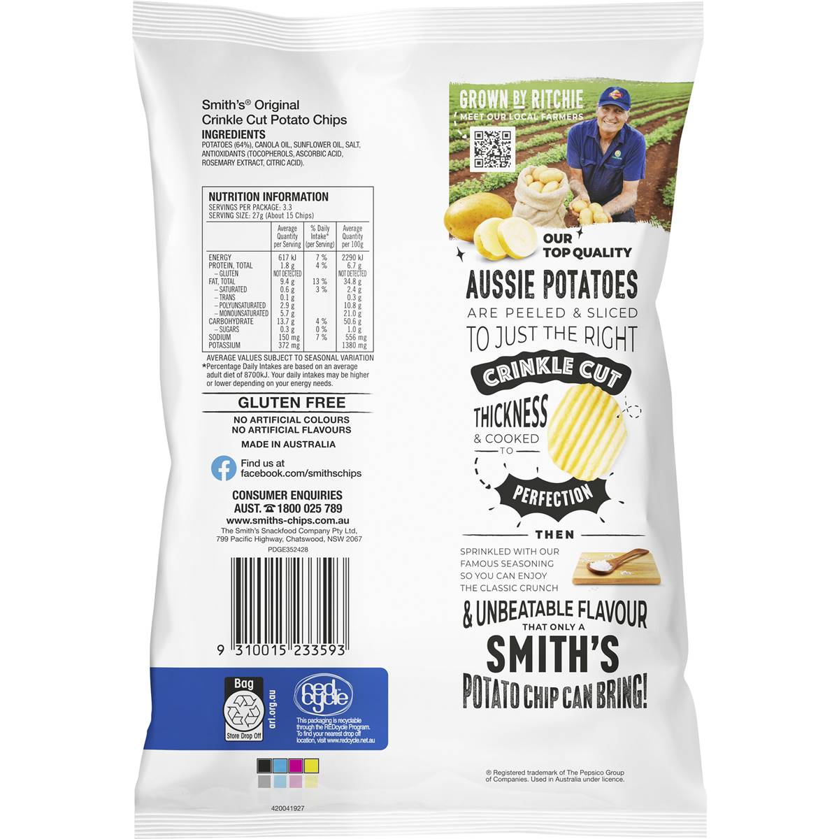 Smith's Crinkle Cut Chips Original 90g | Woolworths