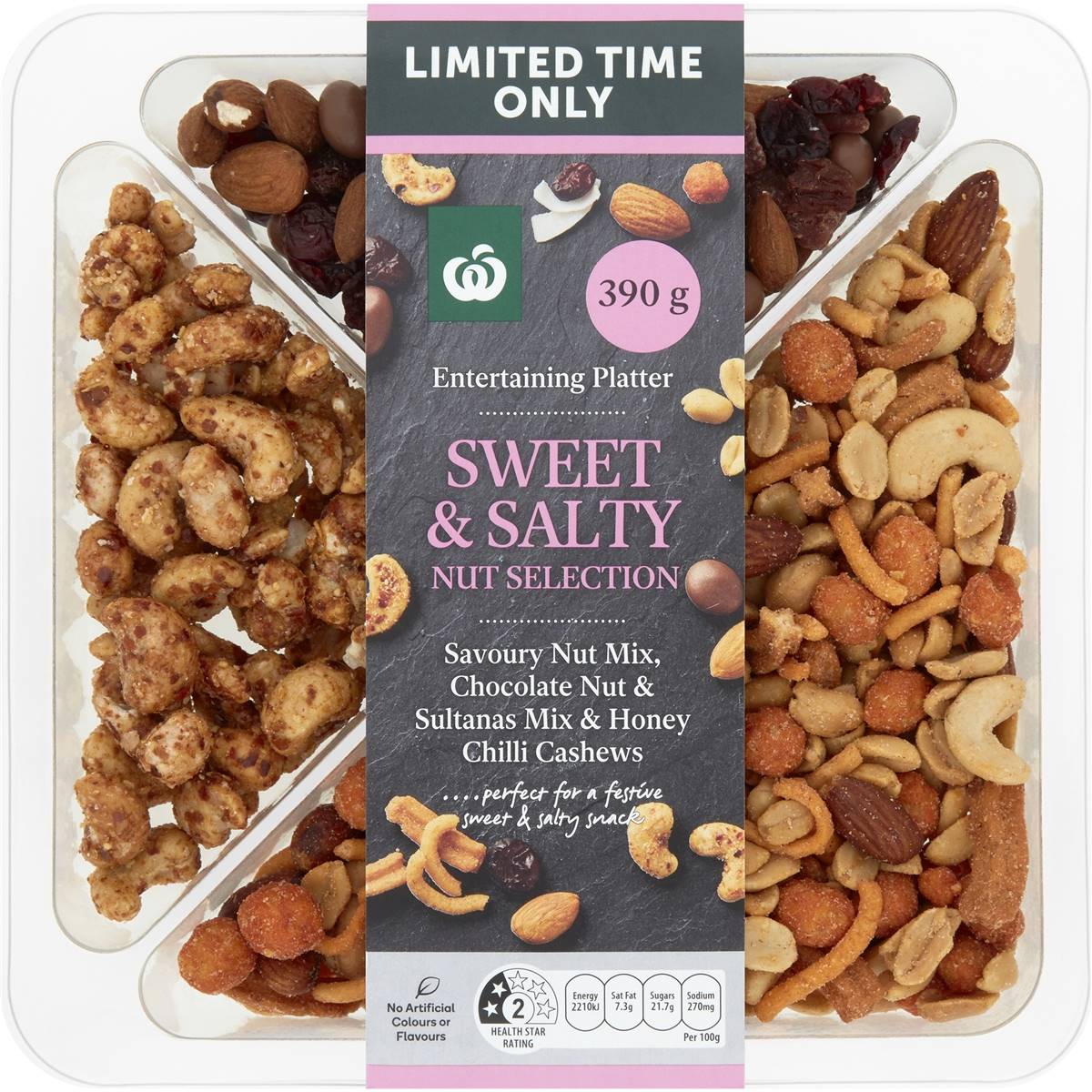 Woolworths Entertaining Platter Sweet & Salty Nut Selection 390g ...