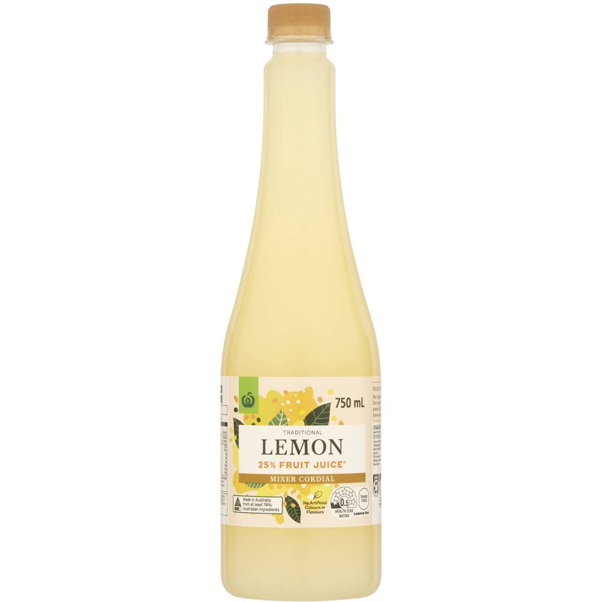 Woolworths Lemon Mixer Cordial 750ml | Woolworths