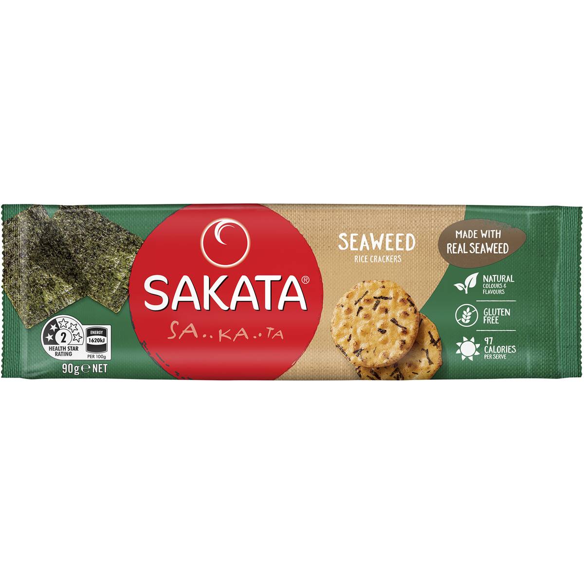 Sakata Rice Crackers Seaweed 90g | Woolworths