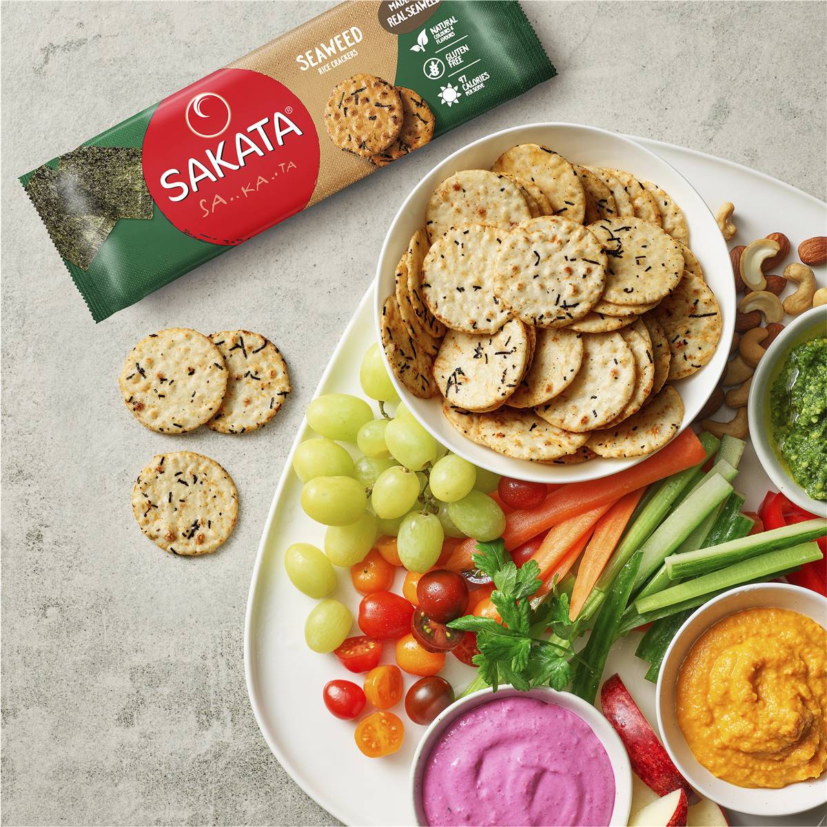 Sakata Rice Crackers Seaweed 90g | Woolworths