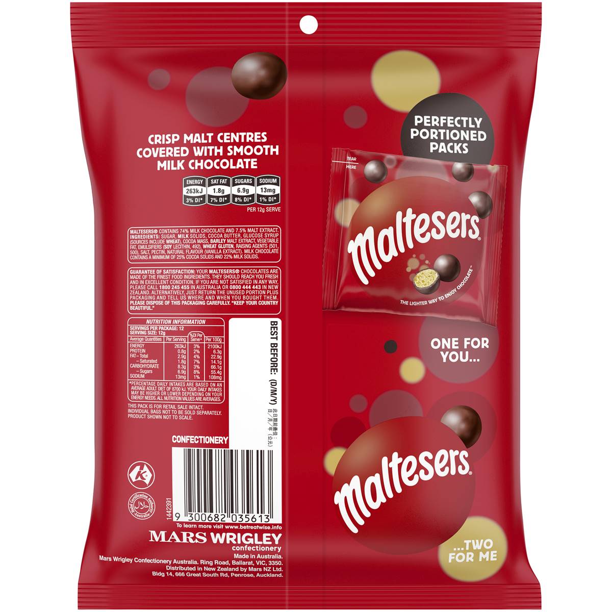 Maltesers Funsize Sharepack 12pk 144g | Woolworths