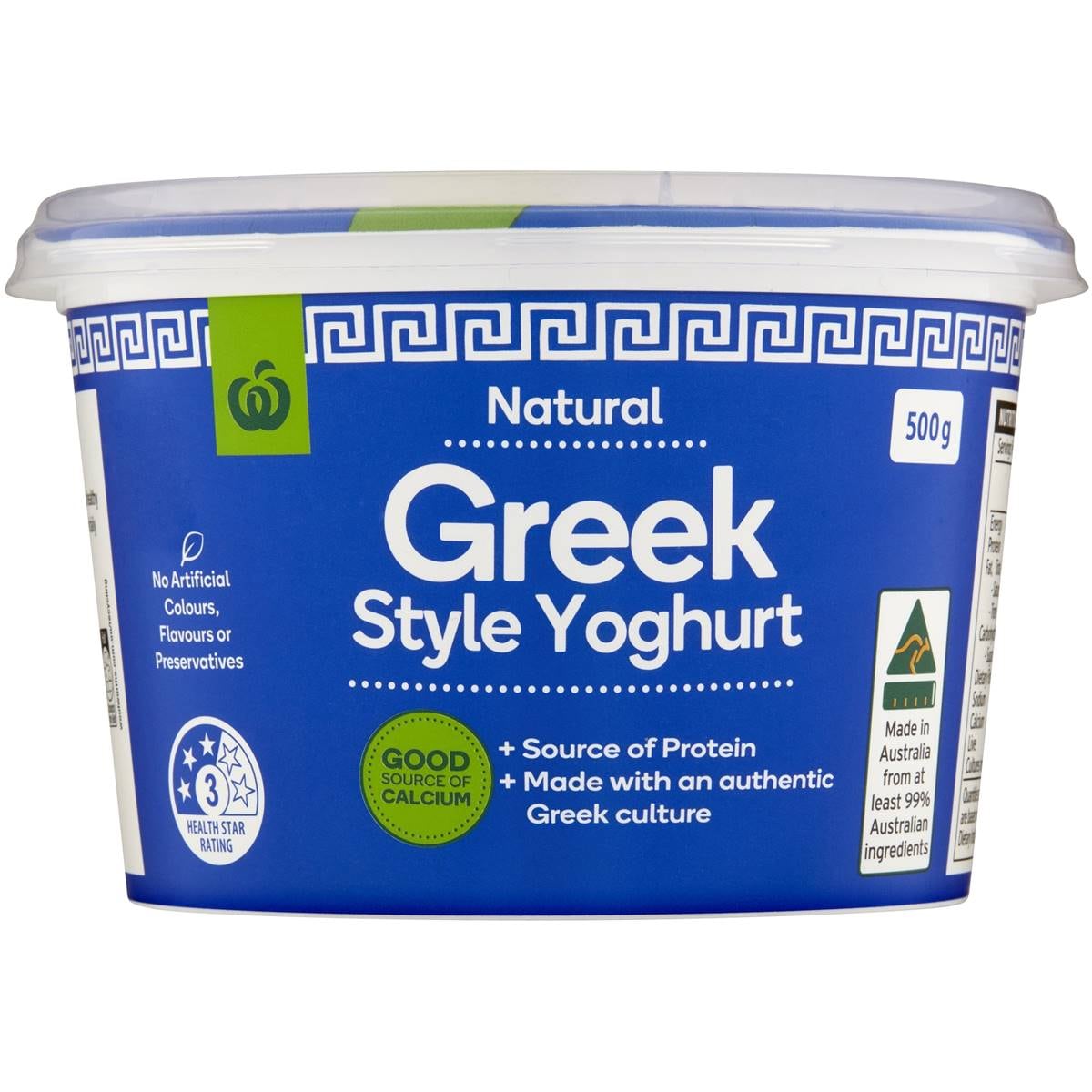 Woolworths Natural Greek Style Yoghurt 500g | Woolworths