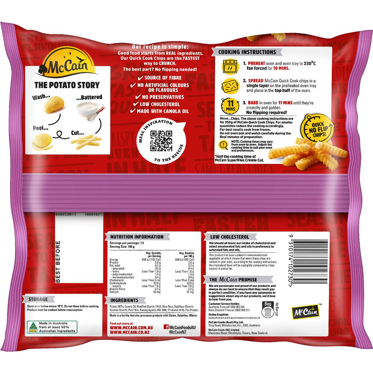 Mccain Quick Cook Crinkle Cut Crunchy Chips 750g | Woolworths