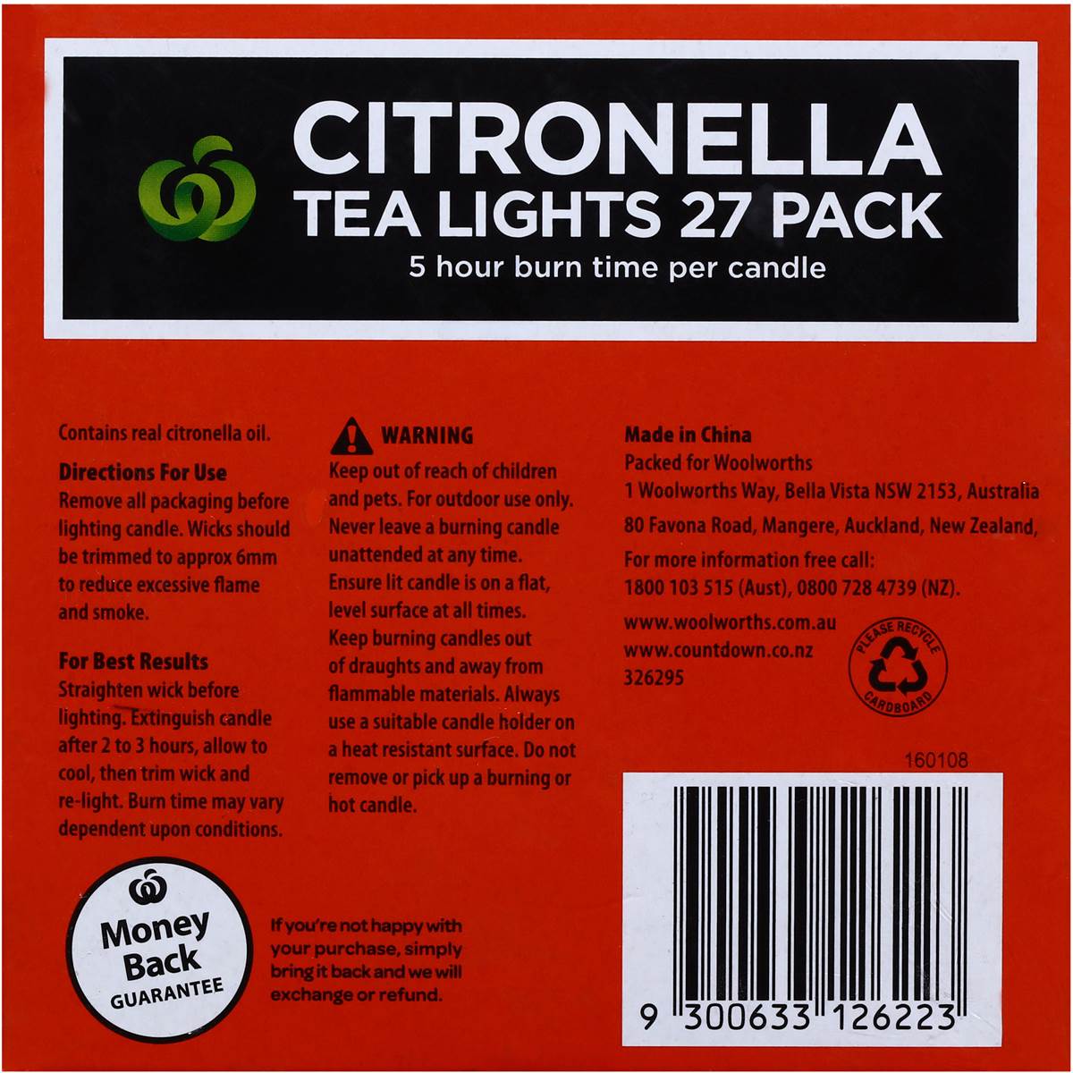Woolworths Essential Insect Control Citronell Tealights 27pk | Woolworths