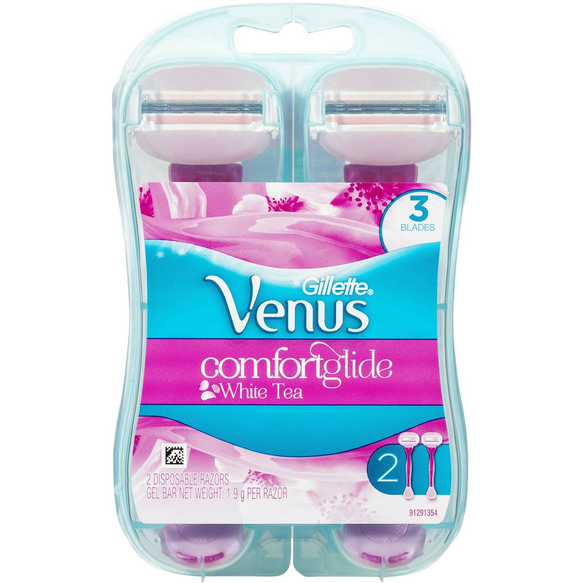 Gillette Venus Comfortglide White Tea Disposable Razor 2 Pack | Woolworths