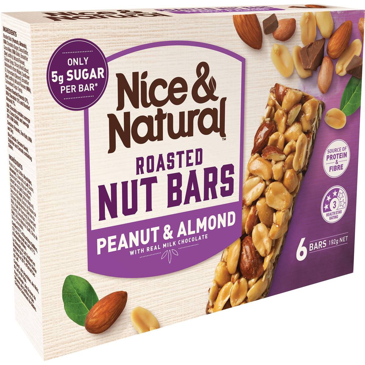 Nice & Natural Roasted Nut Bars Almond 6 Pack | Woolworths